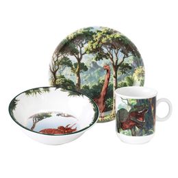 Seltmann Weiden Kombiservice &raquo;Kinder-Set 3-teilig Compact Dino, Becher, Fr&uuml;hst&uuml;cksteller, Sch&uuml;ssel&laquo; Becher, Fr&uuml;hst&uuml;cksteller, Sch&uuml;ssel, Dinosaurier Porzellan 3 Stk.