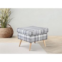 Home Affaire Hocker &raquo;Charles&laquo; passend zum Sessel "Charles" grau 100% Polyester B/H/T: 58cm x 49cm x 58cm, Struktur karo