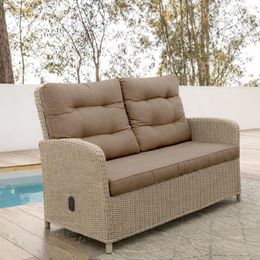 Destiny Loungesofa &raquo;MERANO II&laquo; Aluminium, Polyrattan, 2er Sofa, inkl. Auflagen beige Obermaterial: 100% Polyester. F&uuml;llung: 100% Polyurethan. Innenseite: 100%