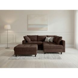 OTTO home Ecksofa &raquo;Antonia L-Form, B: 215 cm&laquo; Ecksofa, R&uuml;ckenkissen, ottomane beidseitig montierbar, Bonnelfederkern 100%Polyester B/H/T: 302cm x 86cm
