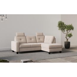 OTTO home Ecksofa &raquo;Varese&laquo; wahlweise mit Schlaffunktion und Bettkasten beige 100% Polyester B/H/T: 226cm x 91cm x 170cm, Luxus-Microfaser ALTARA 