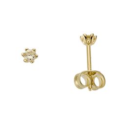 Firetti Damen Paar Ohrstecker &raquo;Schmuck Geschenk Gold 750 Ohrschmuck Solit&auml;r&laquo; mit Brillant - Krappenfassung gold 3,7mm, 0,15 P2 = erkennbare 
