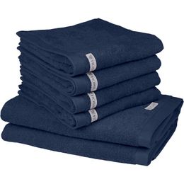 Ross Handtuch Set &raquo;Sinfonie&laquo; Set Frottier beinhaltet: Handt&uuml;cher und Badet&uuml;cher blau Frottier, Obermaterial: 100% Baumwolle Frottier