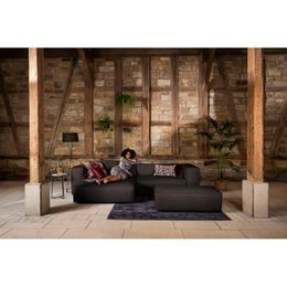 W.Schillig Ecksofa &raquo;around-the-block, modern und elegant, bequem, L-Form&laquo; mit eleganter Biese, mit Federkern braun Longlife Xtra-Leder Z59: Glattleder