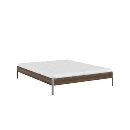 Karup Design Bettgestell &raquo;CORE BED Bodenbett, Holzrahmen, Futonbett, Jugendbett, Holzbett&laquo; Massivholzbett mit Lattenrost, Kiefer massiv, Doppelbett ohne Kopfteil 