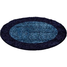 Ayyildiz Teppiche Hochflor-Teppich &raquo;Life Shaggy 1503&laquo; rund 30 mm H&ouml;he rechteckig, auch als L&auml;ufer erh&auml;ltlich, Shaggy, Langflor, Wohnzimmer blau Kunstfaser &Oslash; 160cm 1 Stk