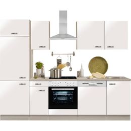 Optifit K&uuml;chenzeile &raquo;Faro&laquo; Breite 270 cm, wahlweise mit E-Ger&auml;ten, mit Arbeitsplatte wei&szlig; B/H/T: 270cm x 60cm, ohne E-Ger&auml;te