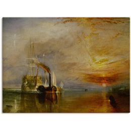 Artland Leinwandbild &raquo;Die Temeraire an ihrem Ankerplatz&laquo; Gew&auml;sser 1 Stk. tlg. auf Holzrahmen gespannt orange Leinwand B/H/T: 80cm x 60cm, Leinwandbild 