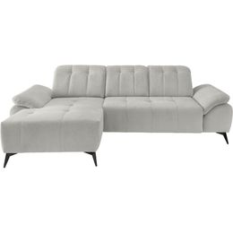 Home Affaire Ecksofa &raquo;Lazio modern und bequem, schmale Armlehnen, tolle Detailverarbeitung&laquo; grau 100% Polyester B/H/T: 280cm, Microfaser, Recamiere 