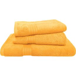 Dyckhoff Handtuch Set &raquo;Siena&laquo; Set 3 Stk. Frottier mit Bord&uuml;re; 2 Handt&uuml;cher (50x100cm), 1 Duschtuch (70x140cm) gold Frottier, Obermaterial: 100% Baumwolle 3 