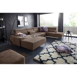 Sit & More sit&more Wohnlandschaft &raquo;Gizeh U-Form&laquo; 15 cm Fu&szlig;h&ouml;he, inklusive Sitztiefenverstellung und Kopfteilverstellung braun B/H/T: 340cm x 230cm, Luxus-