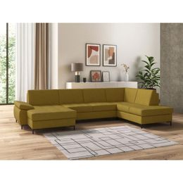 DOMO collection Wohnlandschaft &raquo;Capelo, komfortabel, klare Linien zeichnen dieses Design aus, U-Form&laquo; mit Armteilverstellung, wahlweise mit 