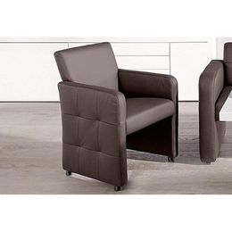 exxpo - sofa fashion Esszimmersessel &raquo;Barista, Loungesessel auf Rollen mit hoher Bodenfreiheit&laquo; Sessel Barista Clubsessel auf Rollen, schmale 