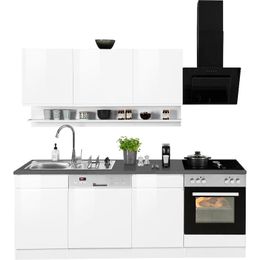 KOCHSTATION K&uuml;chenzeile &raquo;KS-Virginia,neu in verbesserter Ausf&uuml;hrung&laquo; Breite 220 cm, Soft-Close, wahlweise mit E-Ger&auml;ten wei&szlig; B/H/T: 220cm x 200cm x 