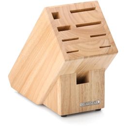 CONTINENTA Messerblock 1 Stk. mit Scherenschlitz, Gummibaum 22x11,5x22cm beige Einheitsgr&ouml;&szlig;e