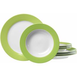 Ritzenhoff & Breker Tafelservice &raquo;Teller Set, Geschirr-Set&laquo; 8 Teile, f&uuml;r 4 Personen gr&uuml;n Porzellan 8 Stk.