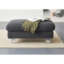 COTTA Hocker &raquo;Driver&laquo; mit edlen Metallf&uuml;&szlig;en grau 100% Polyester B/H/T: 101cm x 46cm x 65cm, Flachgewebe LEINENOPTIK