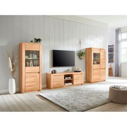 OTTO home Wohnwand &raquo;BURANO 3-teilig, Lowboard mit Kabeldurchf&uuml;hrung, 290cm Breite&laquo; Set, 3 Stk. tlg. beige Holz teilmassiv Holzwerkstoff 