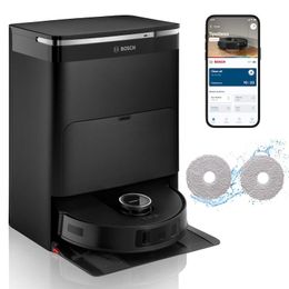 Bosch Bosch Saugroboter &raquo;Spotless Max BCRDW3B mit Wischfunktion, rotierende Wischpads&laquo; Datensicherheit, 11.000 Pa Saugkraft, Absaugstation, Carbon 
