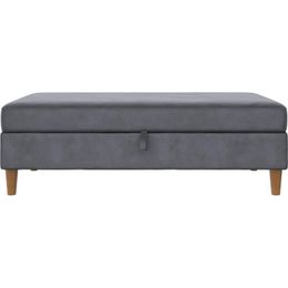 Stauraumhocker &raquo;Lilly&laquo; 1 Stk. tlg. mit Stauraum, frei in Raum stellbar, Sitzh&ouml;he 43 cm grau B/H/T: 130cm x 43cm x 69cm, Veloursstoff