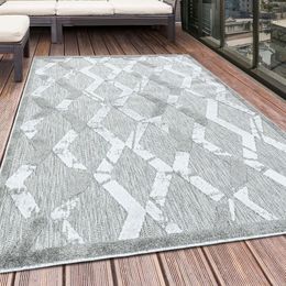 Ayyildiz Teppiche Outdoorteppich &raquo;BAHAMA 5158&laquo; rechteckig 8 mm H&ouml;he L&auml;ufer, Flachflor mit Hoch-Tief-Struktur, In-und Outdoor geeignet grau Polypropylen B : 140cm 1 Stk.