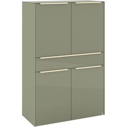 set one by Musterring Highboard &raquo;Reno&laquo; 1 Stk. tlg. Mit Gleitern und in verschiedenen Farben erh&auml;ltlich gr&uuml;n Glas, Holzwerkstoff B/H/T: 92cm x 140cm x 