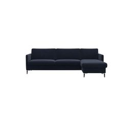 FLEXLUX Ecksofa &raquo;Fiore, super Sitzkomfort durch Kaltschaum im Sitz, L-Form&laquo; schmale Armlehnen, F&uuml;&szlig;e Alu+schwarz blau 100% Polyester B/H/T: 247cm x 