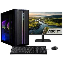Captiva Business-PC-Komplettsystem &raquo;Power Starter R80-014 TFT Bundle&laquo; 68,6 &prime;&prime; AMD Ryzen 7 AMD 16 GB RAM 500 GB SSD schwarz ohne Windows