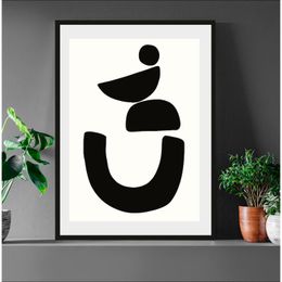 LeGer Home by Lena Gercke Bild &raquo;Black is Beautiful II&laquo; Abstrakt Kunst Modern Schwarz-Wei&szlig; 1 Stk. tlg. HD Premium Poster-Druck inkl. Holzrahmen wei&szlig; 