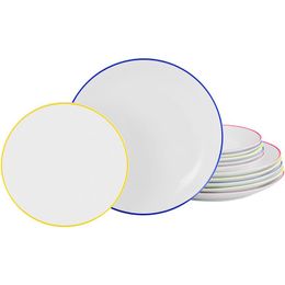 OTTO home Tafelservice &raquo;Alff&laquo; Teller Set, Geschirr-Set, harmonische, trendige Coupeform bunt Porzellan 12 Stk.