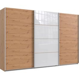 wimex Schwebet&uuml;renschrank &raquo;Norderstedt&laquo; INKLUSIVE 2 Stoffboxen und 2 zus&auml;tzliche Einlegeb&ouml;den, mit Glast&uuml;r wei&szlig; Holzwerkstoff Artisan Eiche Nachbildung, B/H