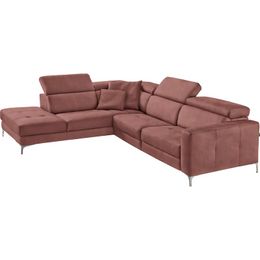 Egoitaliano Ecksofa &raquo;Matt, hoher Sitzkomfort und aufwendige Detailverarbeitung, L-Form&laquo; mit Ottomane, inkl. verstellbarer Kopfteile zum Relaxen braun B/H/T: 285cm