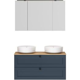Nobilia Badm&ouml;bel-Set &raquo;Cascada&laquo; Set, inkl. 2 Aufsatzwaschbecken und Spiegelschrank mit Beleuchtung, 4 Stk. tlg. B/H/T: 120cmcm x 184cmcm x 48,2cmcm