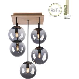 JUST LIGHT Deckenleuchte &raquo;GREEN WIDO&laquo; E14 1 Stk. braun 5, H: 59,5cm, 1 Stk.