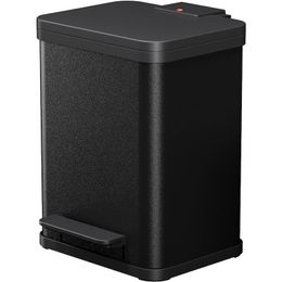 Hailo M&uuml;lleimer &raquo;&Ouml;ko duo Plus M&laquo; 2 Beh&auml;lter 18 l, Stahlblech o. Edelstahl, Kunststoff Inneneimer, Made in Germany schwarz Metall B/H/T: 34cm x 44,5cm x 