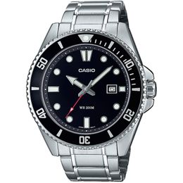 Casio Timeless Collection Herren CASIO TIMELESS COLLECTION Quarzuhr Armbanduhr, Herrenuhr, bis 20 bar wasserdicht, Datum silber Einheitsgr&ouml;&szlig;e