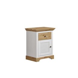OTTO home Nachtkommode &raquo;Rauna, Landhausstil, edles Design mit Lamellen und Kassetten, 2 Farben&laquo; B/H/T 56/69/39cm, FSC zertifiziertes Kieferholz, 