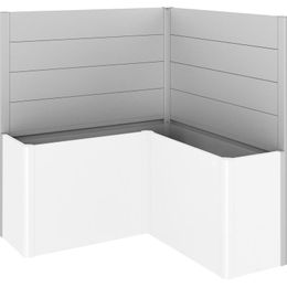 BioHort Sichtschutzelement f&uuml;r Hochbeet Belvedere L150 (L-Form), LxH: 152x91 silber Stahlblech H/L: 91cm x 152m