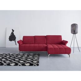 OTTO home Ecksofa &raquo;Fresh L-Form&laquo; Federkern, wahlweise Kopfteilverstellung und motorischer Vorziehsitz rot 100% Polyester B/H/T: 281cm x 79cm x 185cm, 