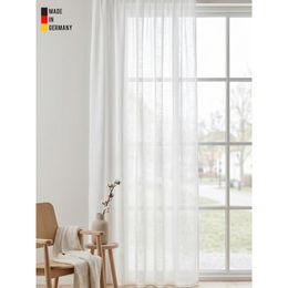 WIRTH Gardine &raquo;Mara&laquo; Faltenband 1 Stk. tlg. Fertig-Store mit FB 1:3 nach Ma&szlig; wei&szlig; Polyester 120cm, Faltenband, 200cm