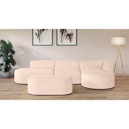 OTTO home Ecksofa &raquo;EIVIND Designer Sofa mit Ottomane rechts/links, B/T/H: 343/159/72 cm&laquo; L-Form mit Wellenunterfederung, auch in Feincord und Boucl&eacute; 