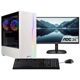 Captiva Gaming-PC-Komplettsystem &raquo;Advanced Gaming R93-521 TFT Bundle&laquo; 60,5 &prime;&prime; AMD Ryzen 7 Nvidia 32 GB RAM 1.000 GB SSD wei&szlig; ohne Windows