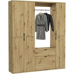 Home Affaire Garderoben-Set &raquo;TRONDHEIM, 5-teilig, Breite 152cm, individuell platzier- & erweiterbar&laquo; Set, bestehend aus: 2x Garderobenschrank & 3-tlgs