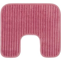 G&ouml;zze Badematte &raquo;Berlin&laquo; H&ouml;he 7 mm rutschhemmend beschichtet fu&szlig;bodenheizungsgeeignet Badteppich, Uni Farben, Cord Optik, waschbar rosa Polyester rechteckig