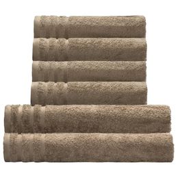 Kleine Wolke Handtuch Set &raquo;Royal, 6 St&uuml;ck (4 Handt&uuml;cher 50/100 cm + 2 Duscht&uuml;cher 70/140 cm)&laquo; Set 6 Stk. Frottier Uni Farben, mit Bord&uuml;re, weich, in verschiedenen 
