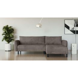 Home Affaire Ecksofa &raquo;Glandine&laquo; L-Form braun 100% Polyester B/H/T: 233cm x 82cm x 177cm, Chenille-Struktur, Recamiere rechts