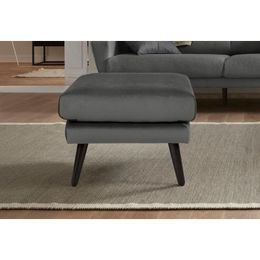 OTTO home Hocker &raquo;Bille&laquo; mit Eiche-Beinen, Design by Morten Georgsen grau Struktur (100% Polyester);Struktur fein (100% Polyester);Samtoptik (100% 