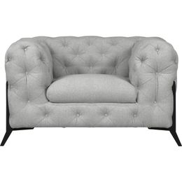 Home Affaire Chesterfield-Sessel &raquo;Amaury Sessel&laquo; aufw&auml;ndige Knopfheftung, moderne Chesterfield Optik, Fu&szlig;farbe w&auml;hlbar silber Struktur (100% 