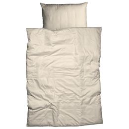 CASATEX Bettw&auml;sche &raquo;Uni&laquo; 2 Stk. Uni Design, Rei&szlig;verschluss, tolle Farben beige Satin, Obermaterial: 100% Baumwolle B/L: 155cm x 220cm, 1 Stk., 1 Stk.,