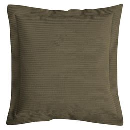 MAGMA Dekokissen &raquo;SHARA Flatterkissen&laquo; in trendigem Cord-Stoff und elegantem Stehsaum braun Faserb&auml;llchen (Polyester), Polyester B/L: 70cm x 70cm, 1 Stk.